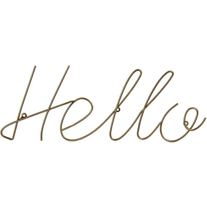 Mot "Hello" en métal doré - Canopea La Boutique